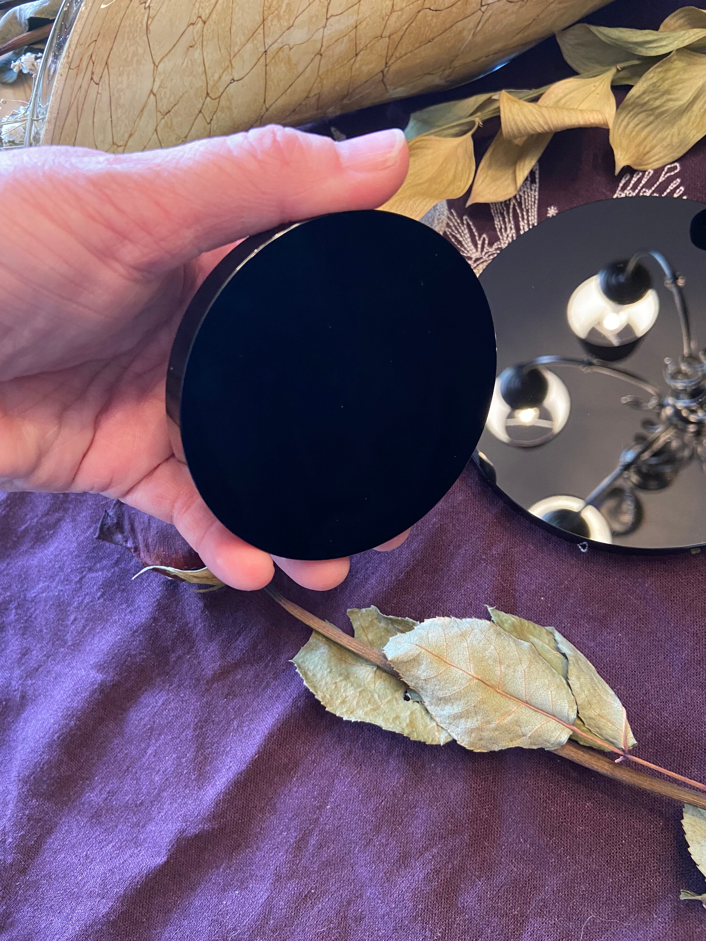 Black Obsidian Scrying Mirror With Stand - Etsy