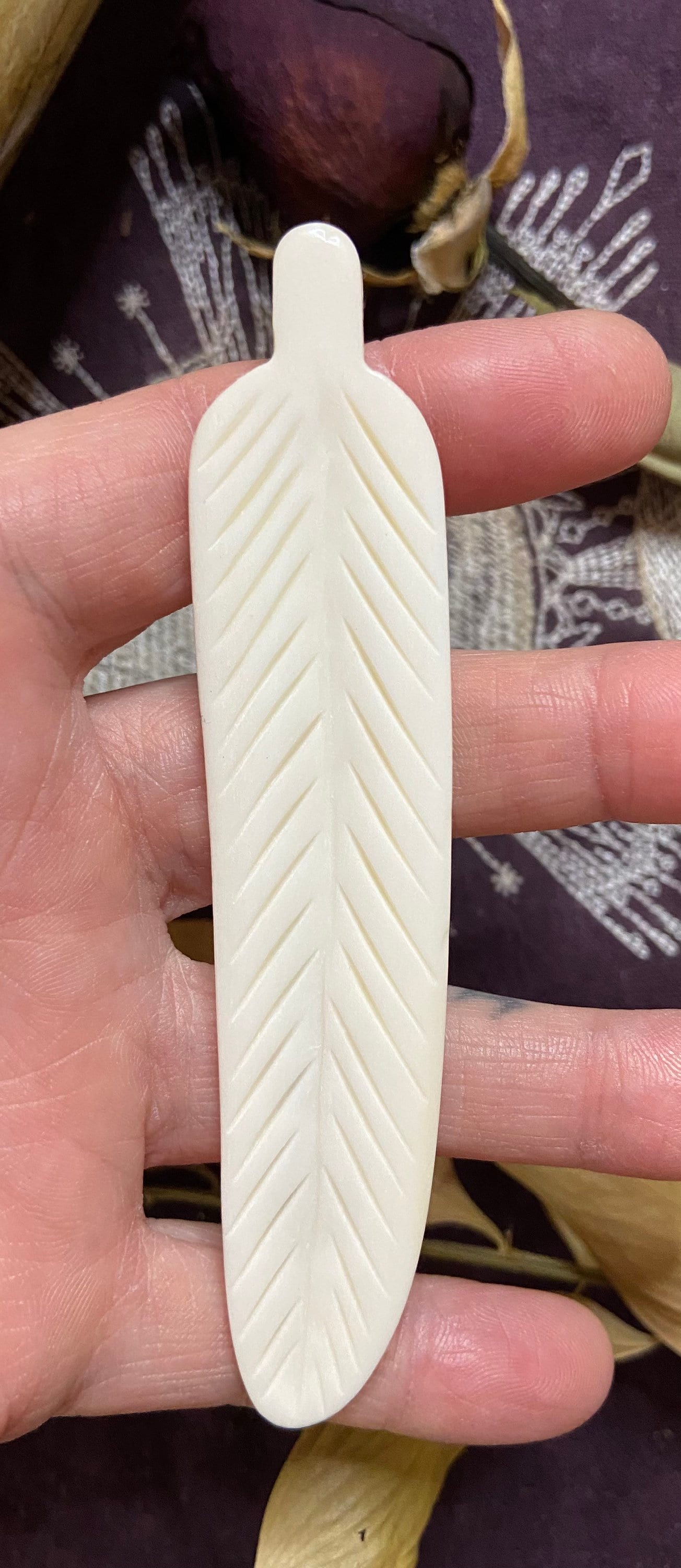 Bovine Bone Feather Bead Carving Ethically Sourced Natural - Etsy