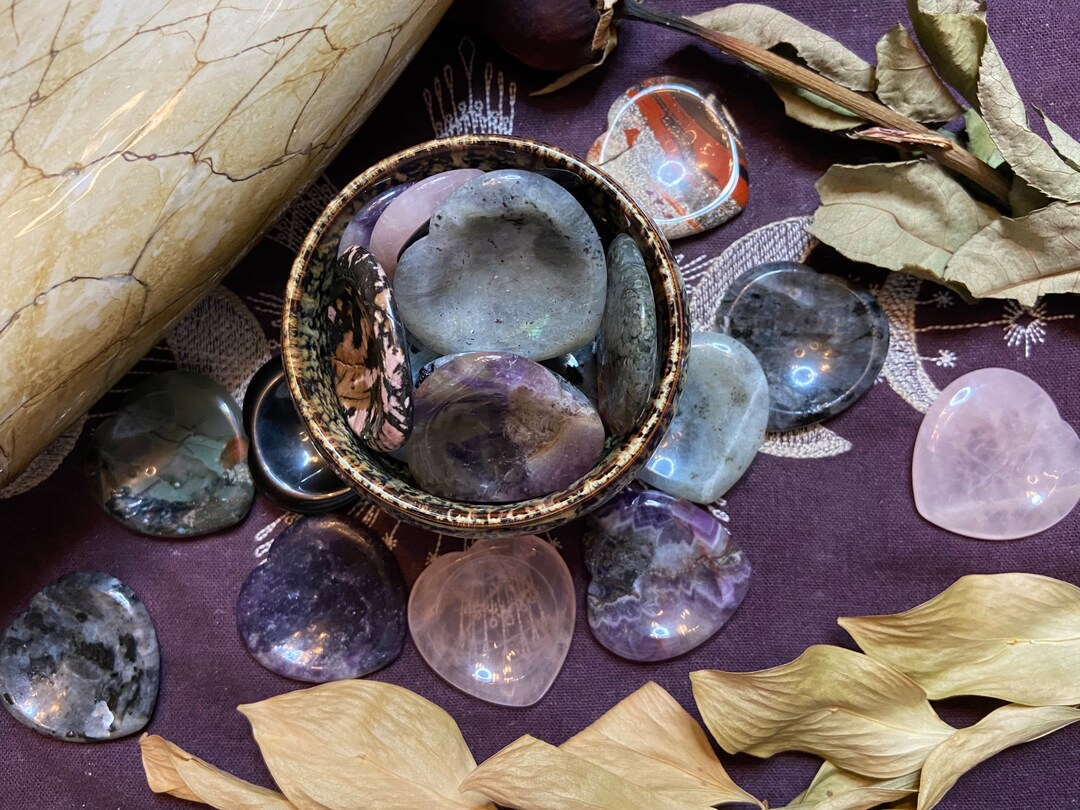 Heart Shaped Worry Stone, Natural Crystal, Metaphysical - Etsy