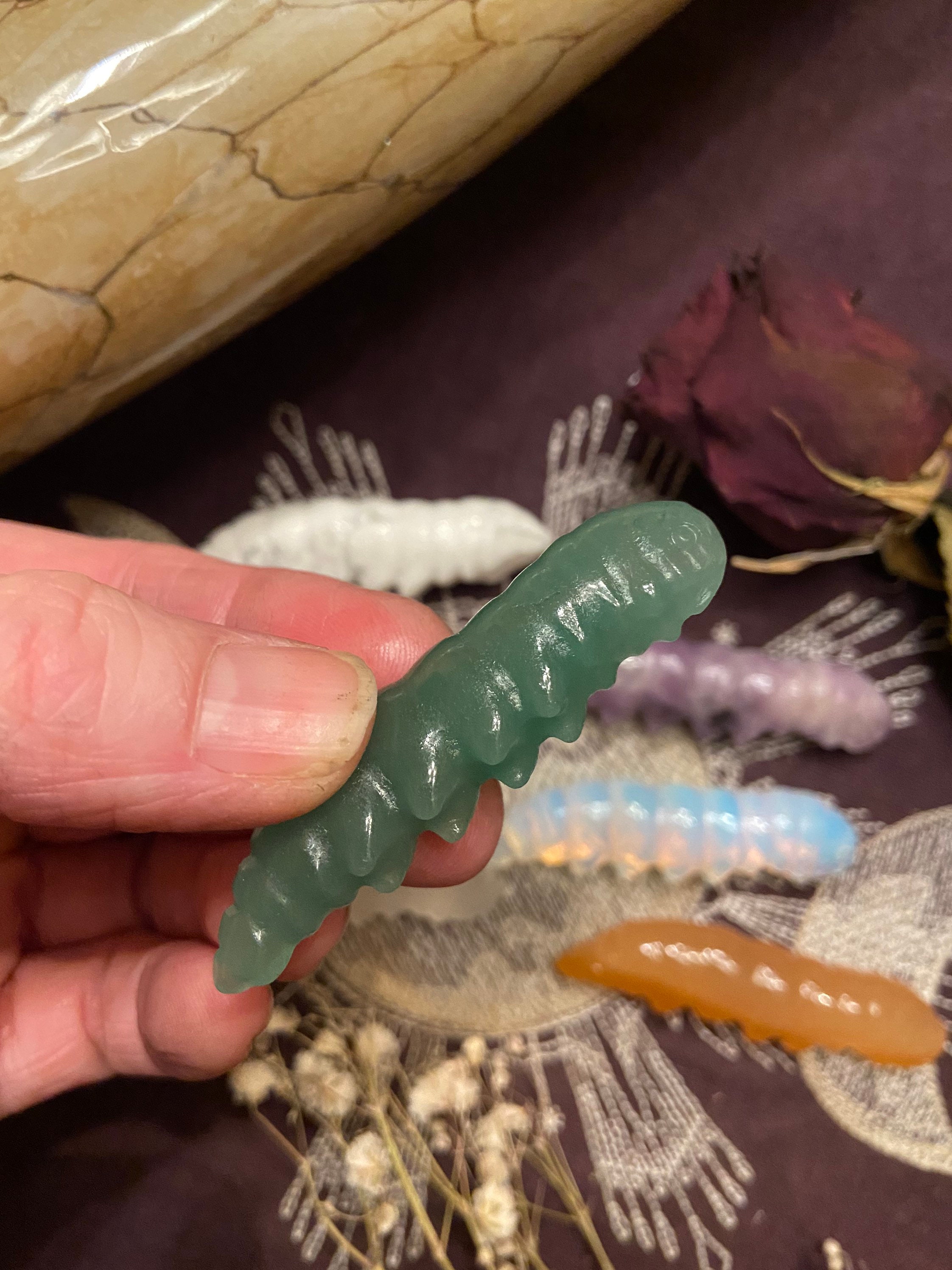 Caterpillar Crystal Carving Natural Crystal Metaphysical - Etsy