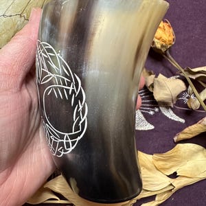 Buffalo Horn Cup With Tree of Life, All Natural, Pagan, Witchcraft ...