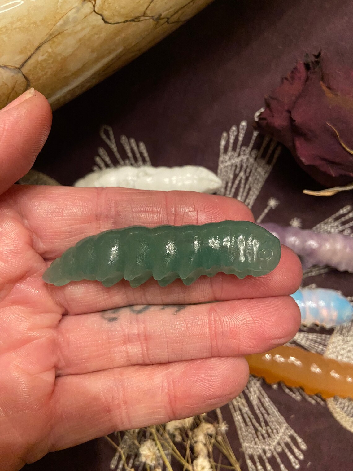 Caterpillar Crystal Carving Natural Crystal Metaphysical - Etsy