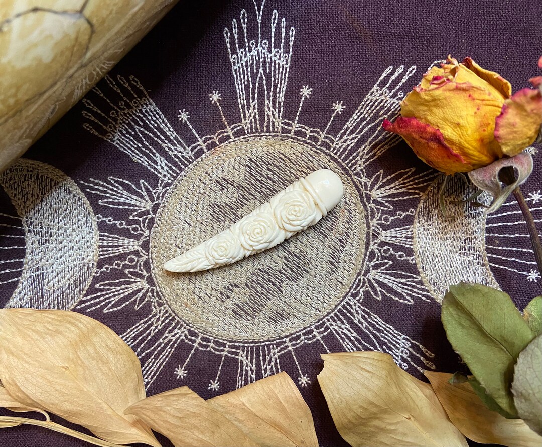 Bovine Bone Rose Spike Carving, Complete Coverage Carving, Ethically ...
