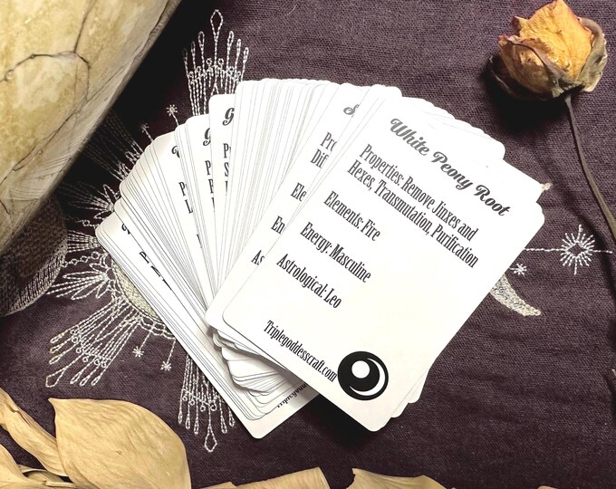 Set 3 Herb Card Properties and Ingredients Set, 55 Cards, Witchcraft ...