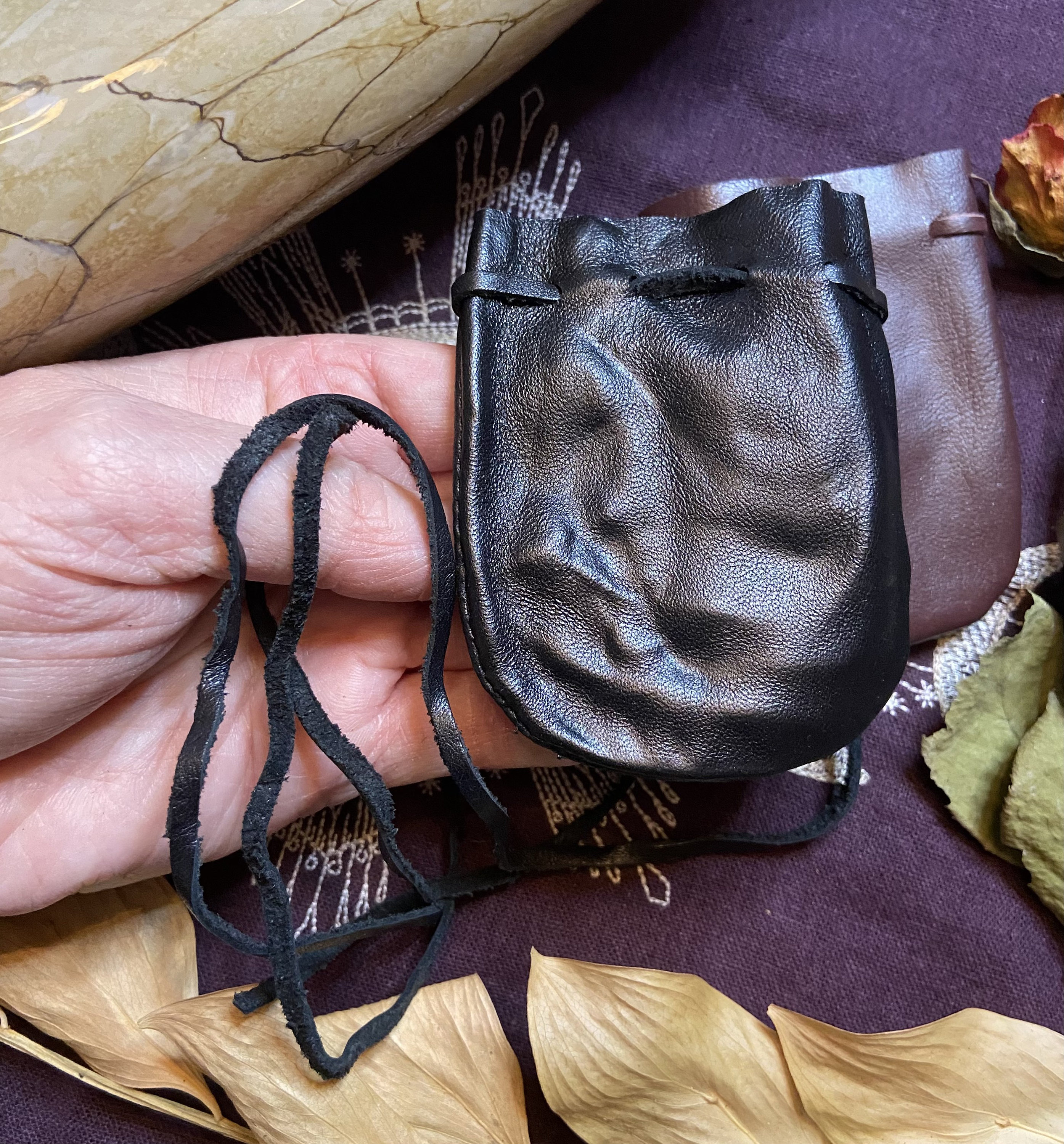 Real Leather Small Pouch Trinket Pouch Leather Bag - Etsy