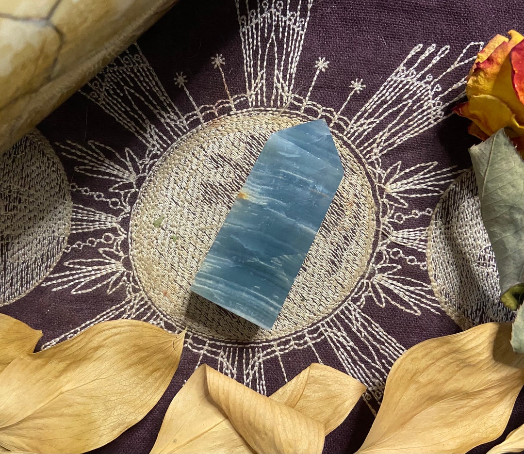Blue Onyx Point, All Natural - Etsy