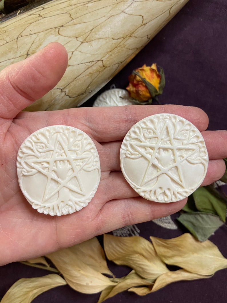 Bovine Bone Pentacle Tree of Life Carving Ethically Sourced - Etsy