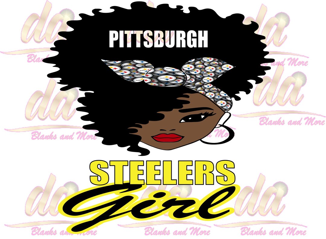 Steelers Girl With Headband PNG - Etsy