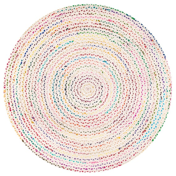 Floor & Rugs Home Decor White Cotton Round Area Rag Rug Rugs Home ...