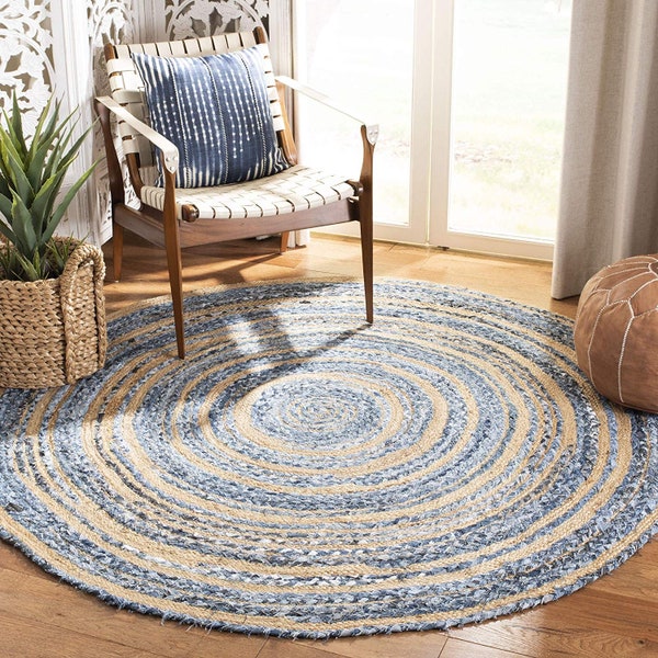 Denim Braided Rug - Etsy