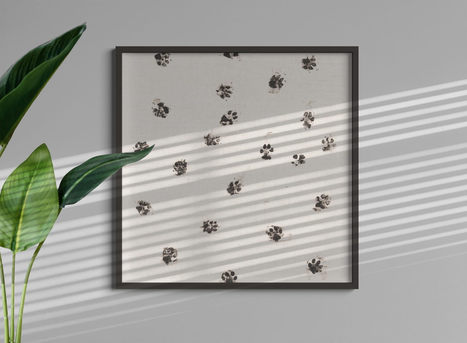 Dog Paw Print Wall Art Digital Download | Neutral Pet Art Printable ...