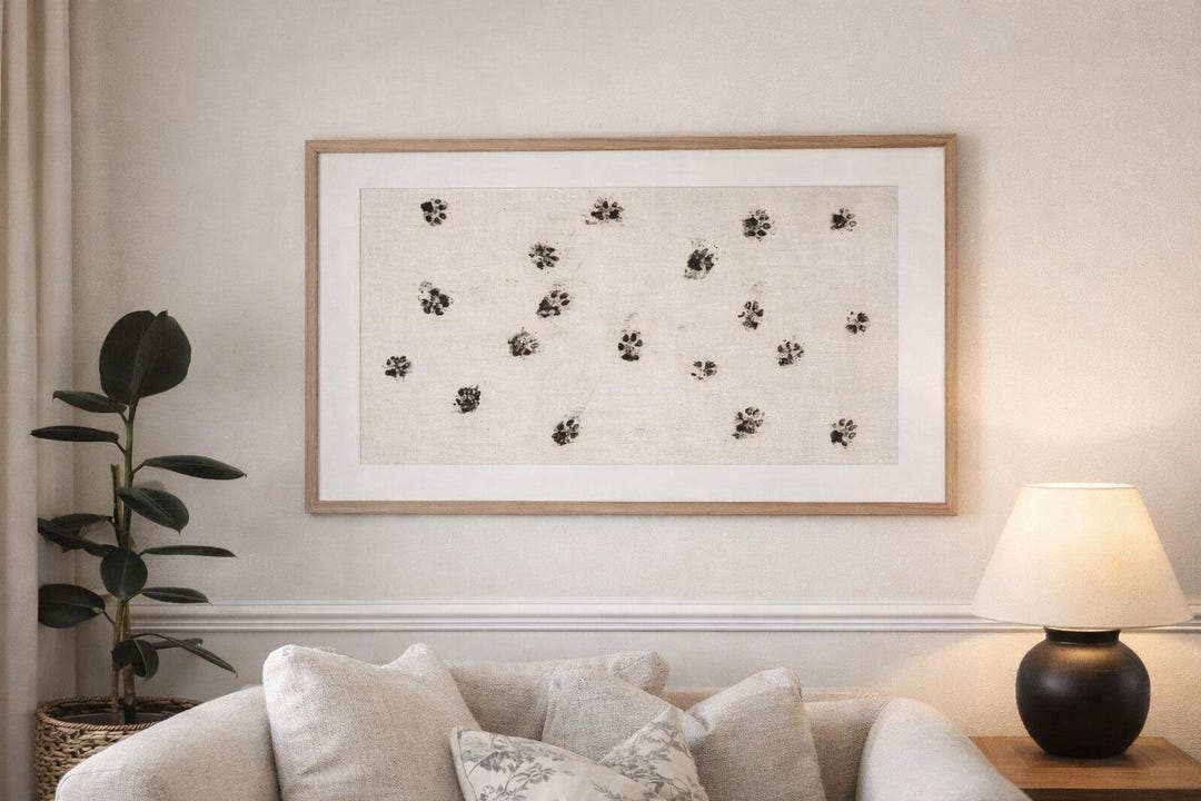 Dog Paw Print Wall Art Digital Download | Neutral Pet Art Printable ...