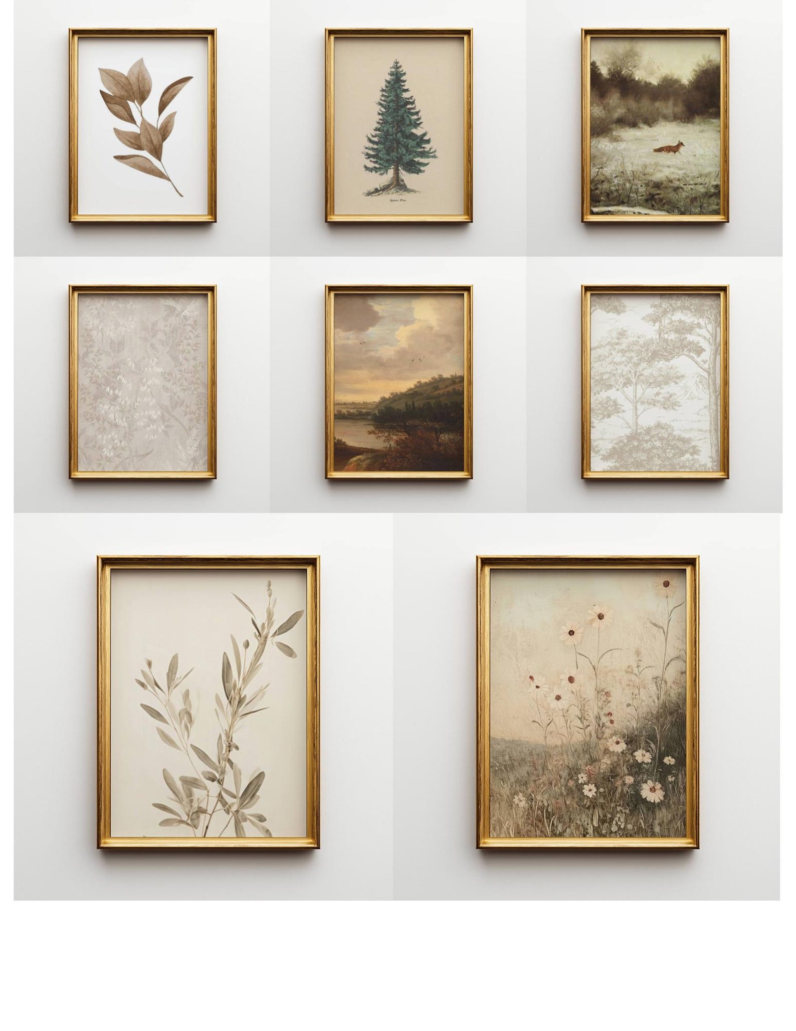 36 Neutral Wall Art Prints | Minimal Nature Gallery Set | Beige ...