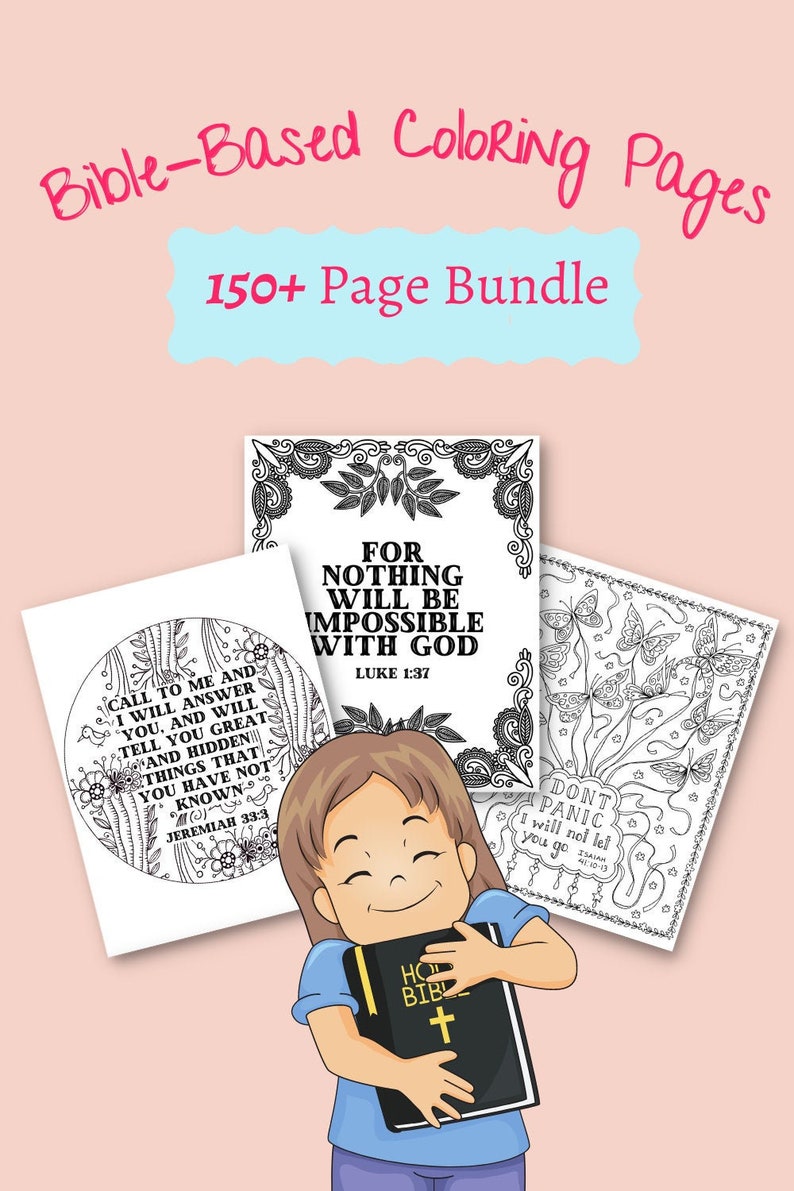 BUNDLED SET of 150+ Printable Christian Faith-based Coloring Pages ...