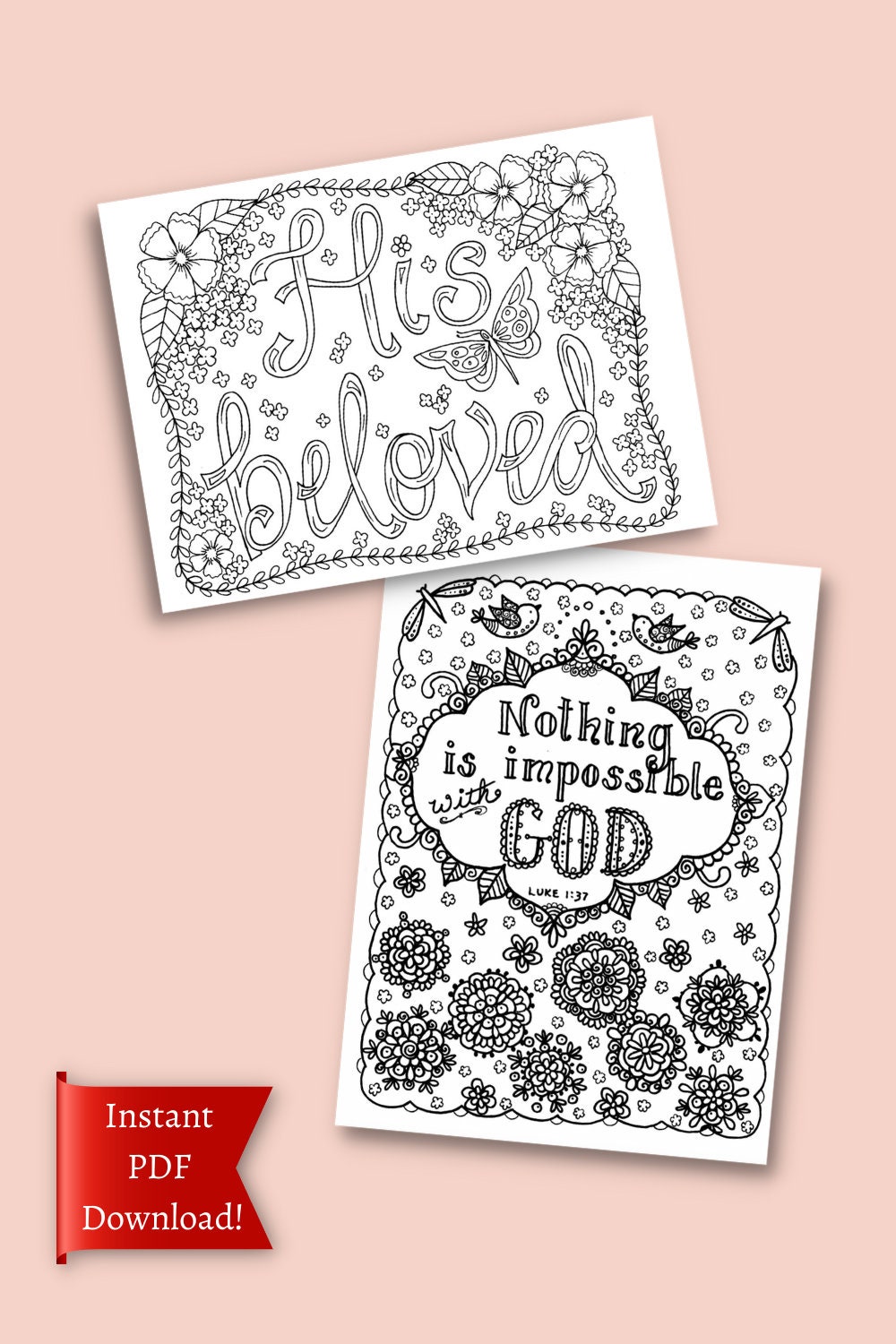 BUNDLED SET of 150+ Printable Christian Faith-based Coloring Pages ...