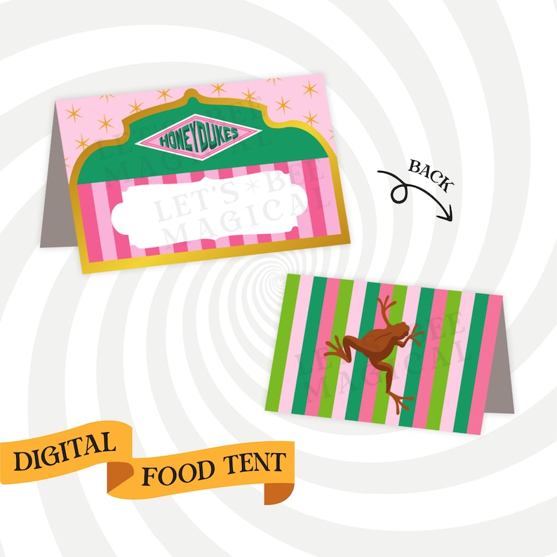 Wizard Sweet Food Tent Card Printable Label Instant Download Ready to ...
