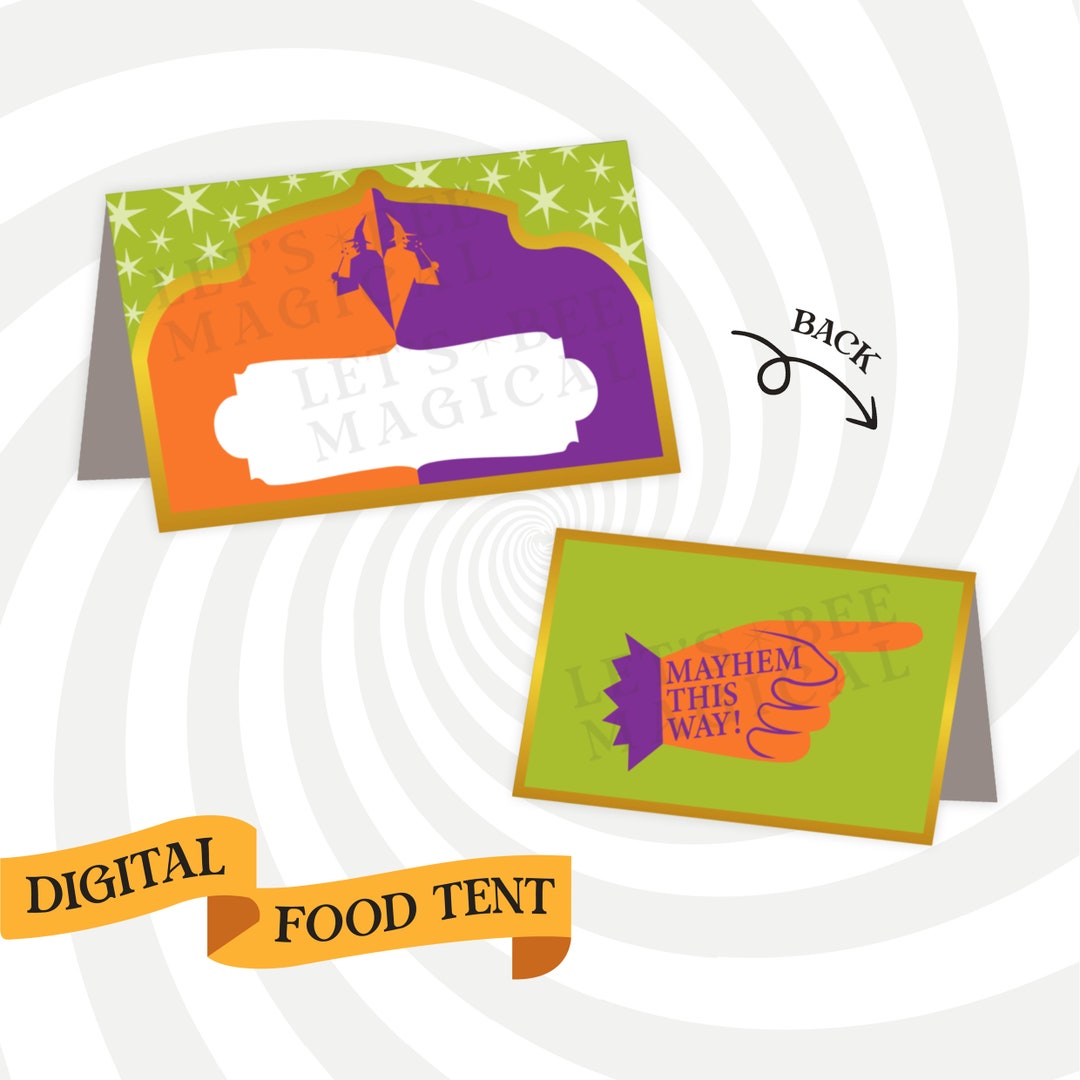 Wizard Food Tent Card · Printable Label · Instant Download · Ready to ...