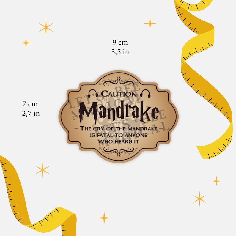 Mandrake · Printable Sticker Label · Instant Download · Ready to Print ...