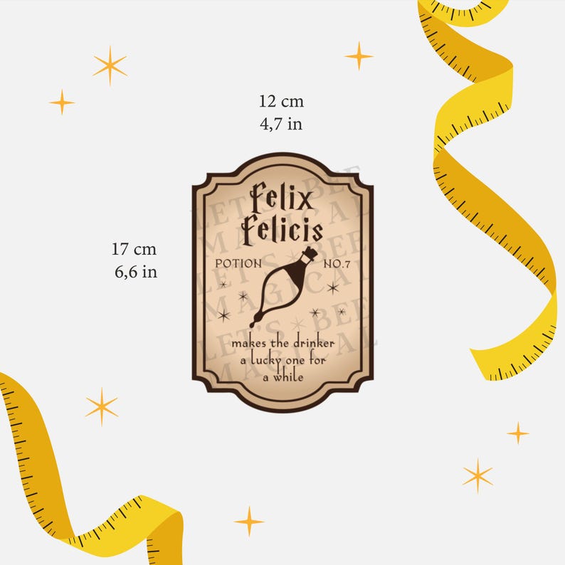 Magical Luck Potion Wizard Printable Bottle Drink Label Instant ...