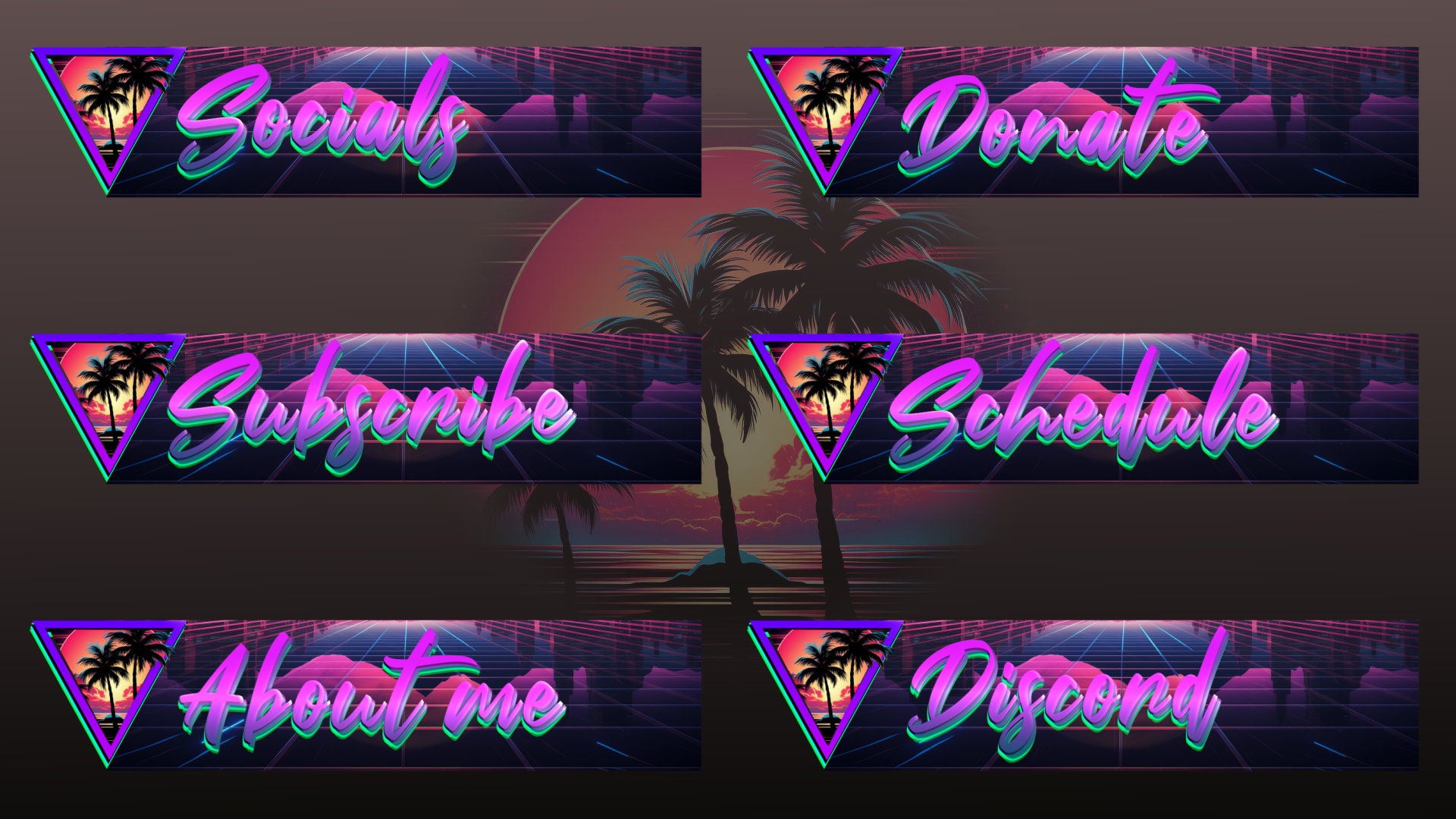 Retro Synthwave Assets for Stream (part2 Synthwave Pack) - Etsy