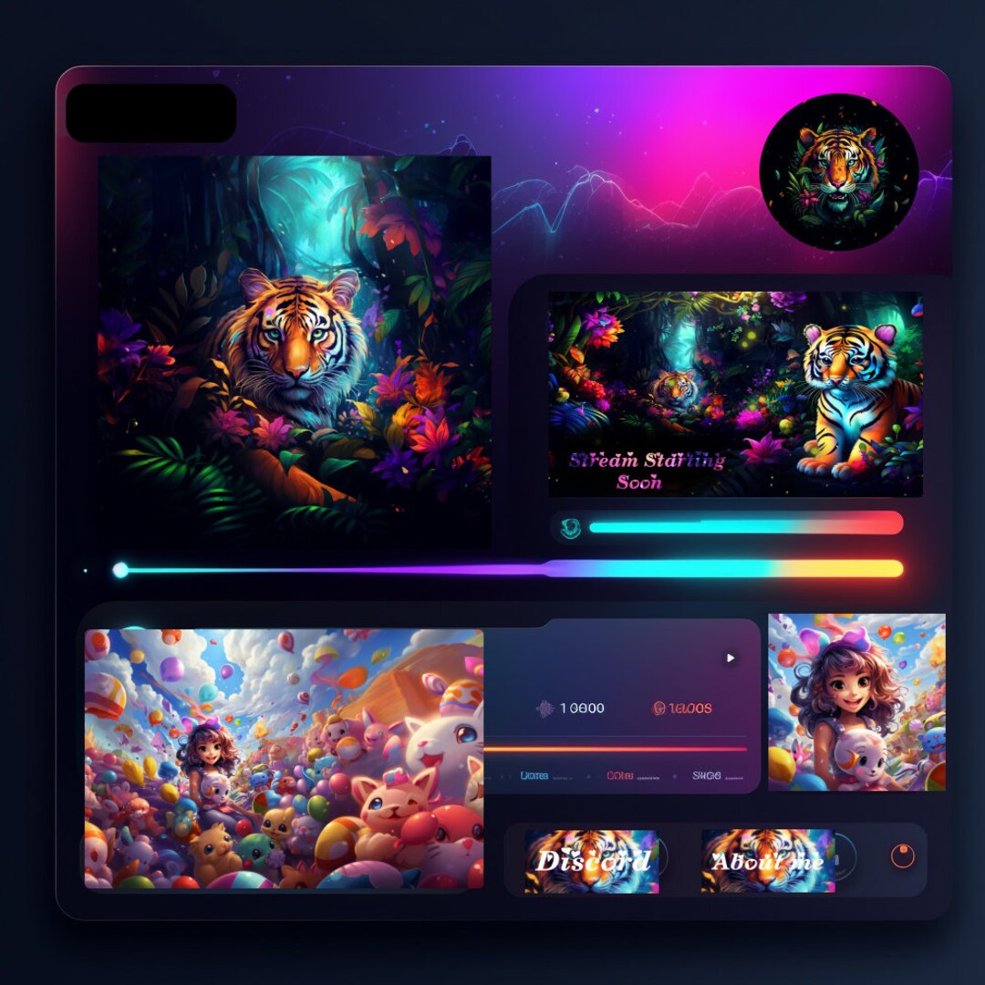 Cute Tiger Overlay Package for Stream - Etsy