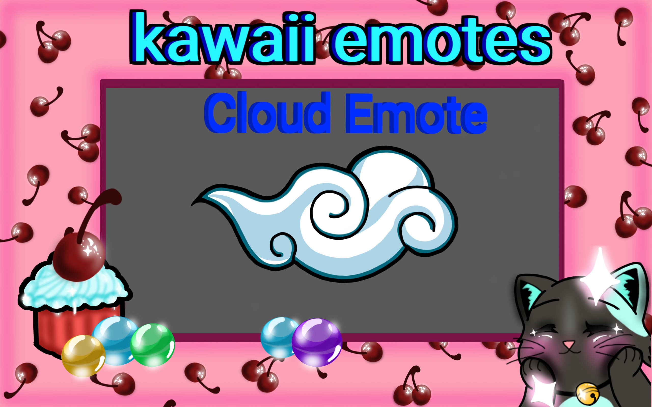Kawaii Emotes Cloud Emote - Etsy