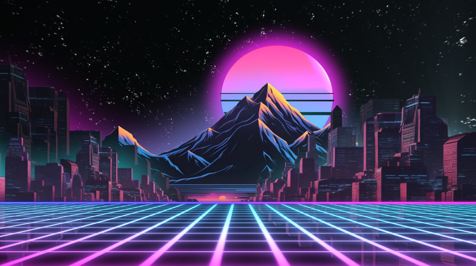 Retro Synthwave Animated Overlays - Etsy