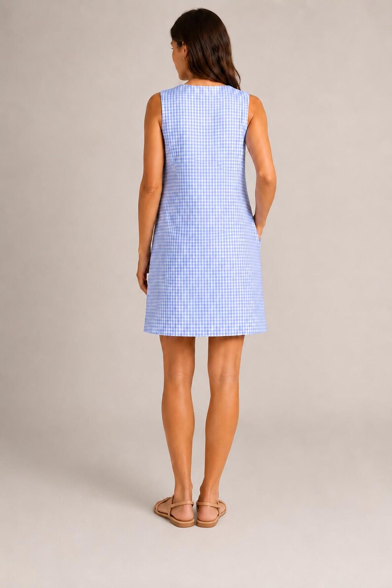 V Neck Dress Pattern PDF, Shift Dress Sewing Pattern, Sleeveless Summer ...