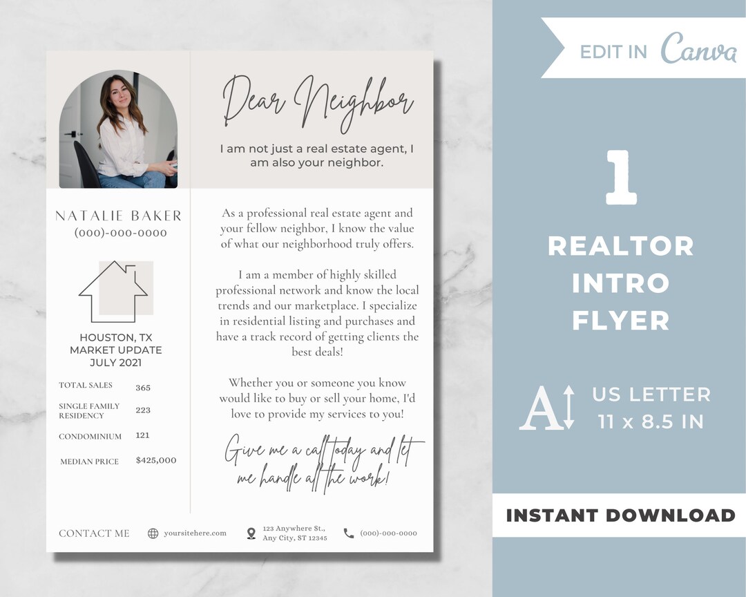 Real Estate Agent Intro Letter, Realtor Introduction, Real Estate Agent ...