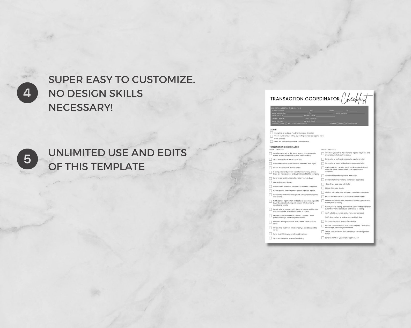 Seller & Buyer Agent Transaction Checklists, Real Estate Transaction ...