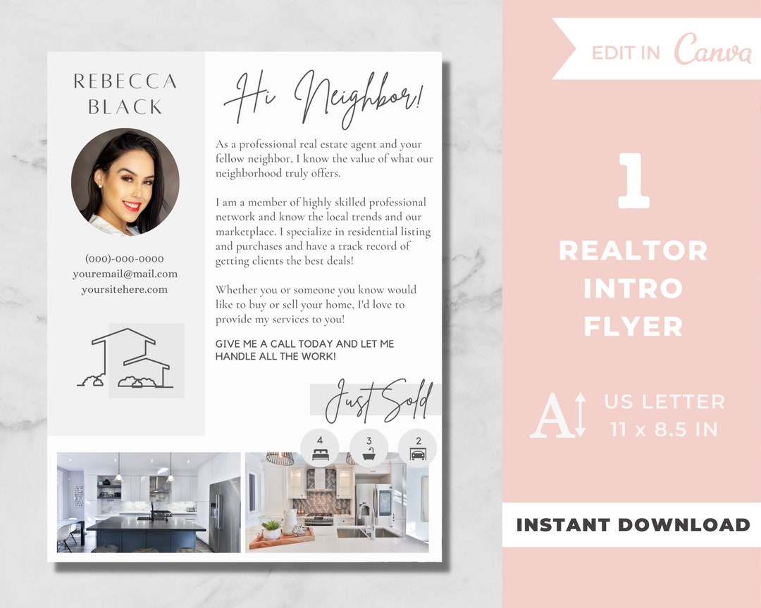 Real Estate Agent Intro Letter, Realtor Introduction, Real Estate Agent ...