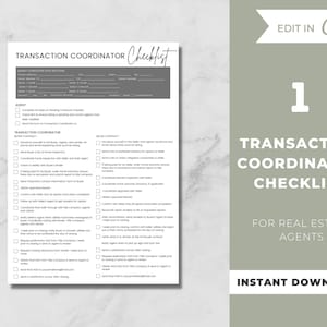 Seller & Buyer Agent Transaction Checklists, Real Estate Transaction ...