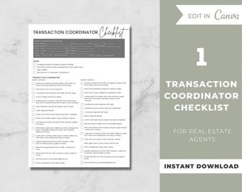 Seller & Buyer Agent Transaction Checklists, Real Estate Transaction ...