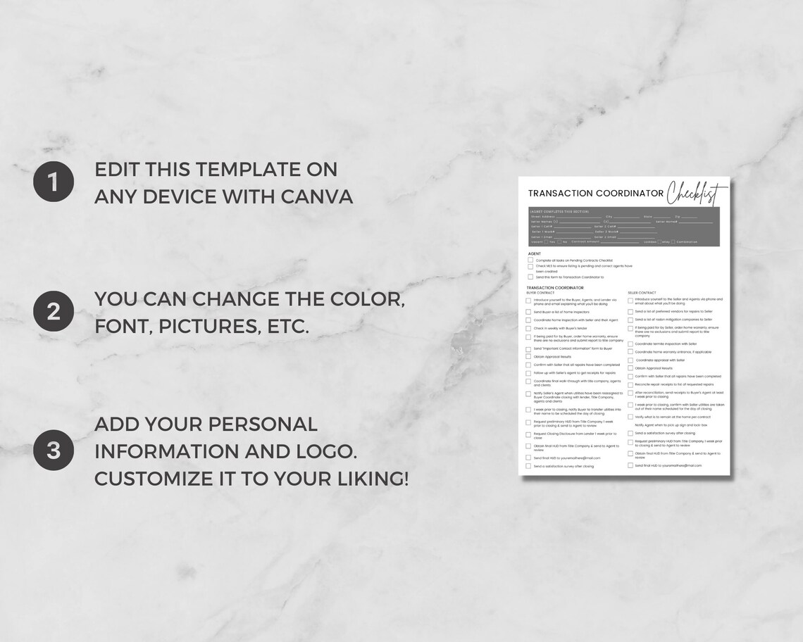 Seller & Buyer Agent Transaction Checklists, Real Estate Transaction ...