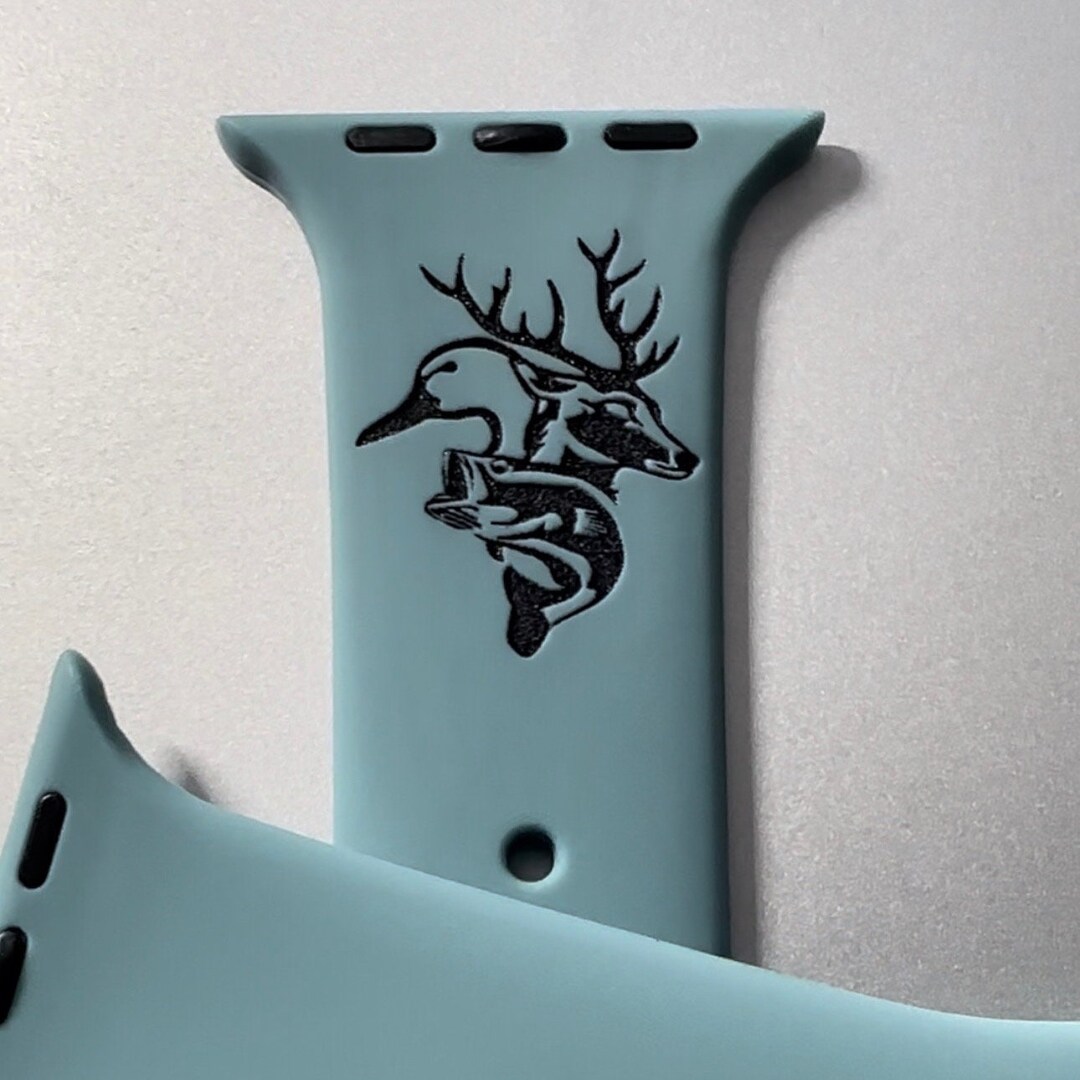 Hunting Theme Watch Band Custom Laser Engraved Watch Band Personalized ...