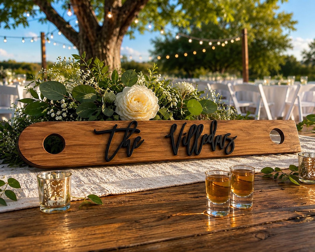 Shot Ski Board | Personalized Family Name Shotski | Custom Wedding ...
