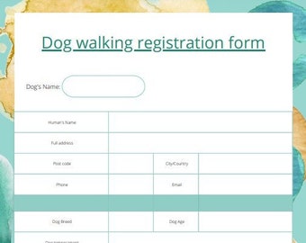 Dog Walking Forms - Etsy
