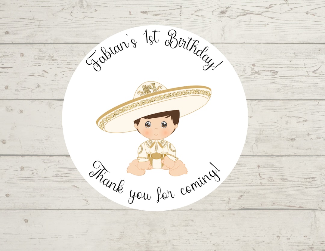 Charro Baby Birthday Stickers - Etsy