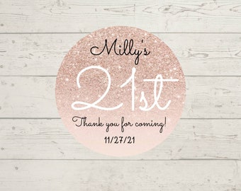 3- Custom 21st Birthday Stickers | Digital File - Etsy