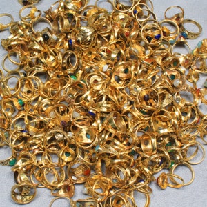 Gold Plated Rings, Assorted Crystal Handmade Gold Plated Ring for Women ...