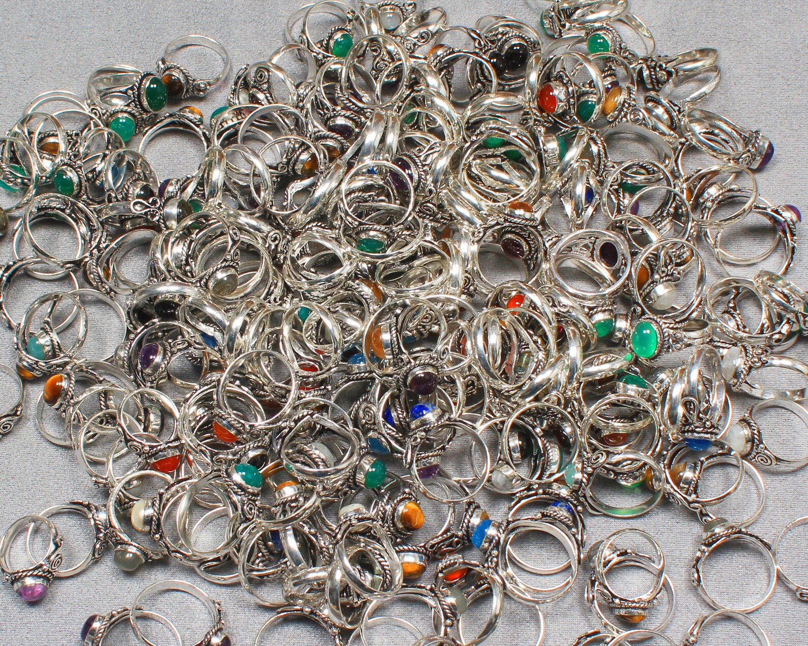 Crystal Rings for Women Silver Overlay Women Ring's, Assorted Crystal ...