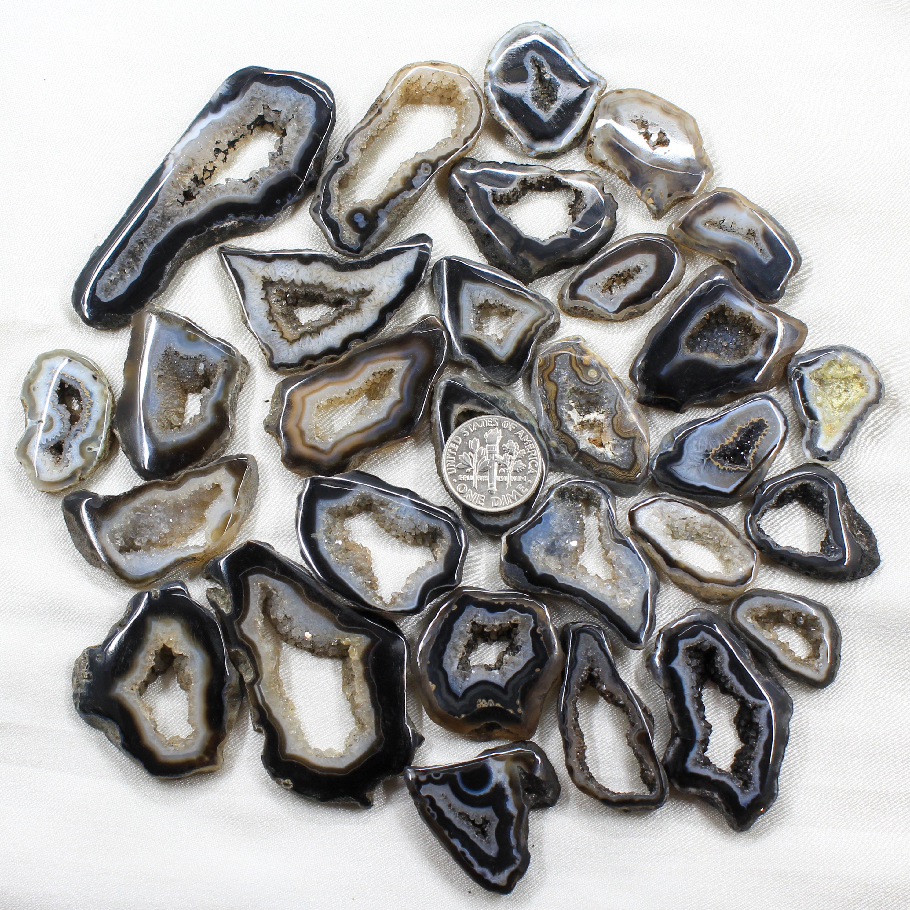 Geode Slice Black Agate Crystal With Druzy Geode Agate - Etsy