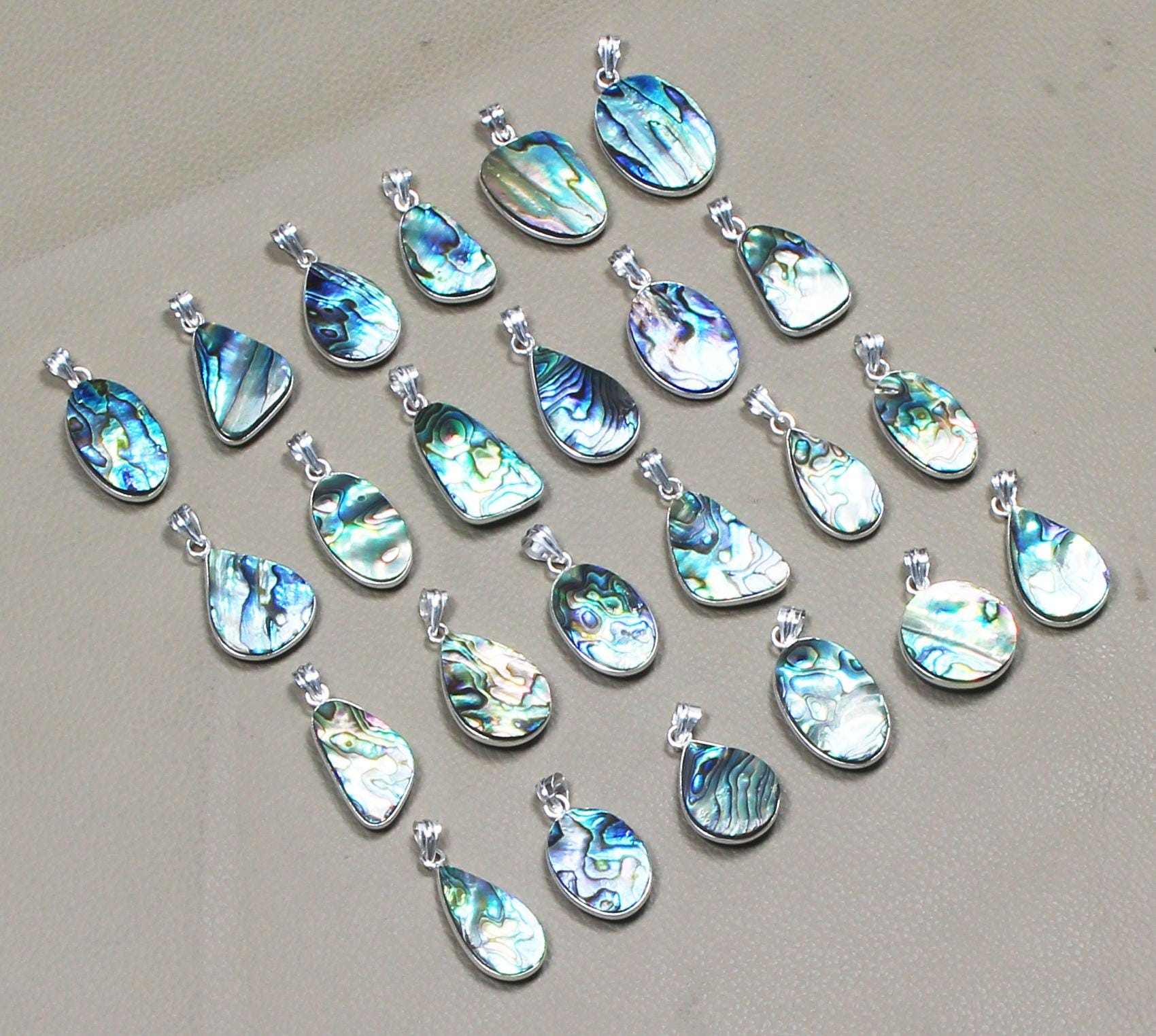 Handmade Silver Plated Abalone Shell Pendant - Iridescent Jewelry - Etsy