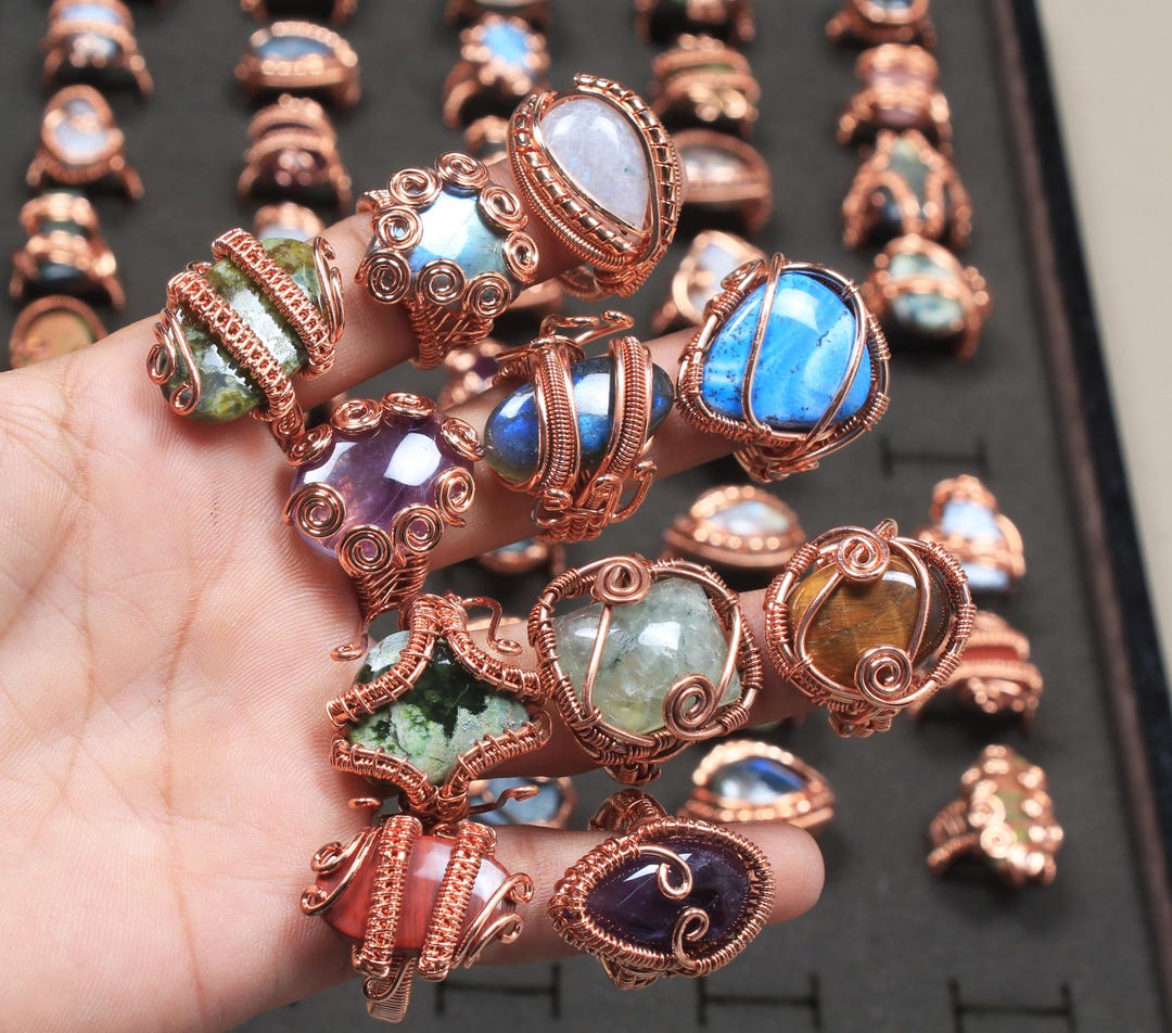 Women's Copper Wire Rings Assorted Rings Handmade Rings Women's Jewelry ...