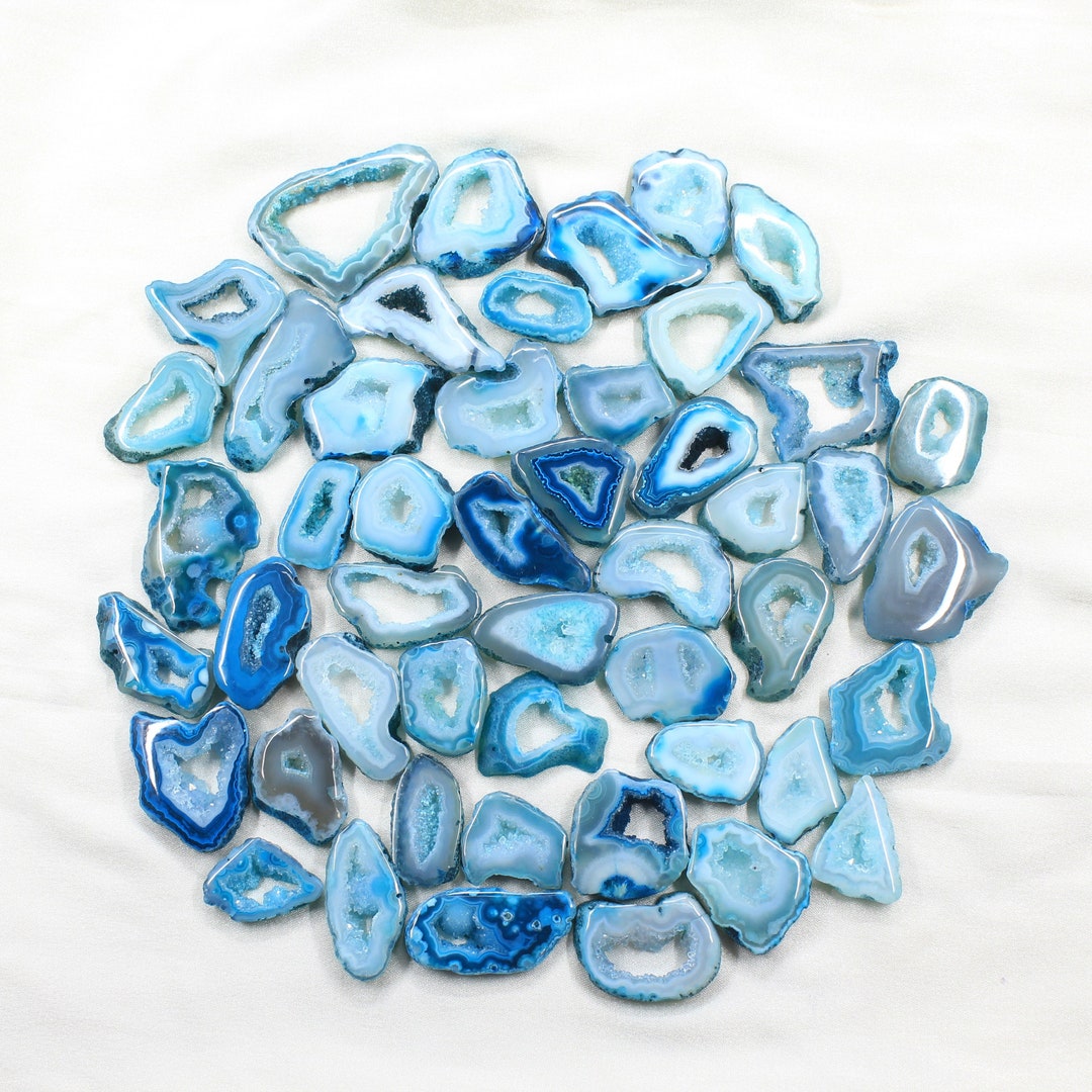 Geode Slice Druzy, Sky Blue Agate Crystal With Druzy, Wholesale Lot ...