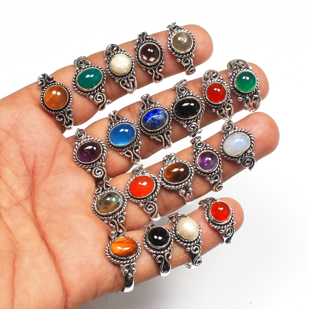 Crystal Rings for Women Silver Overlay Women Ring's, Assorted Crystal ...