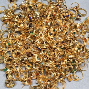 Gold Plated Rings, Assorted Crystal Handmade Gold Plated Ring for Women ...