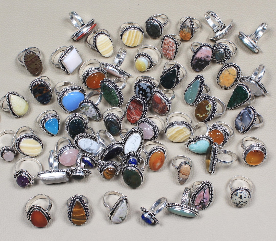 Chunky Rings - Assorted Styles, Crystal Jewelry for Women, Handmade ...