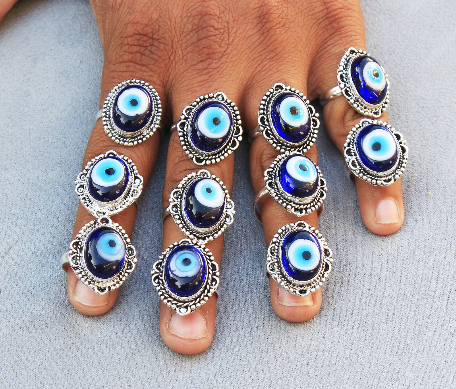 Evil Eye Ring Evil Eye Crystal Handmade Ring Jewelry Bulk - Etsy