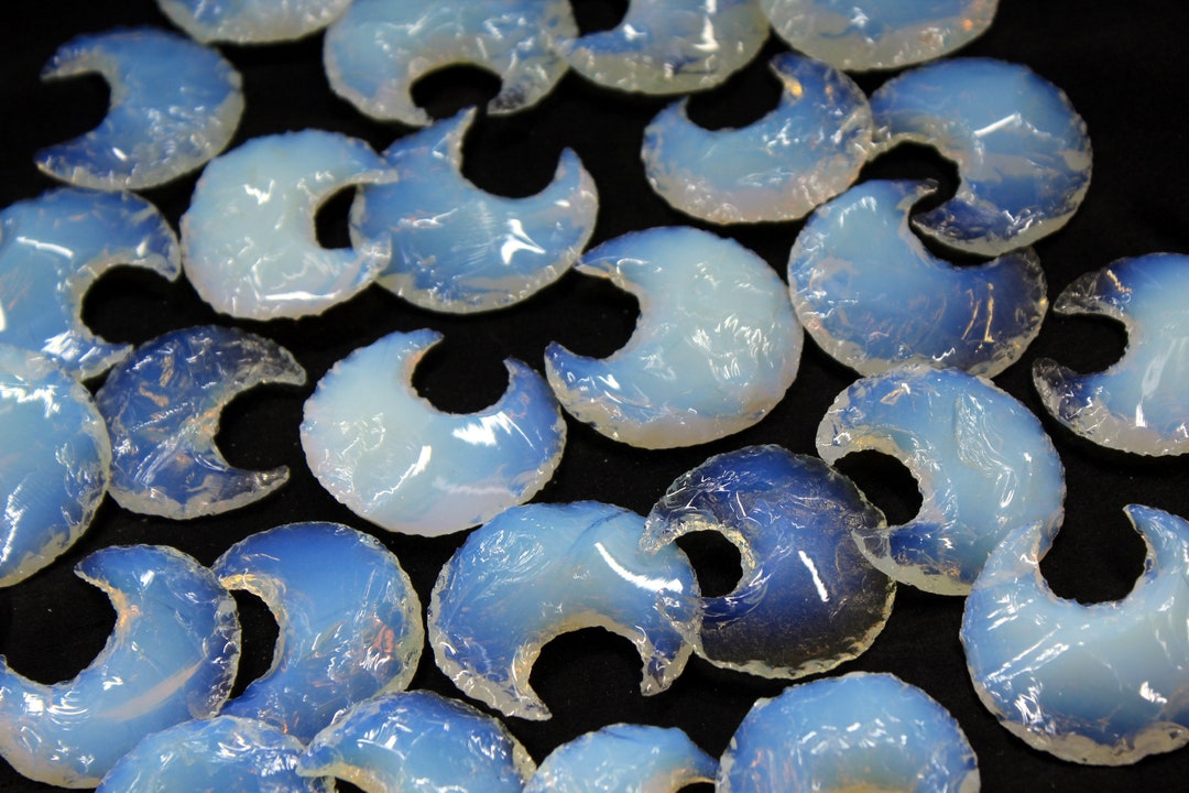 Opalite Moon, Crescent Moon Crystal Healing Stone, Opalite ...